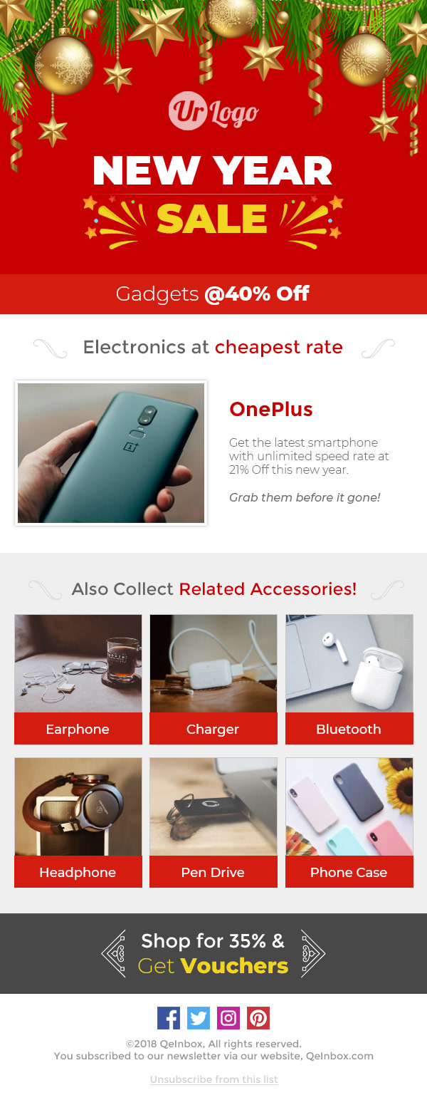 Download Free Responsive HTML Email Template | QeInbox
